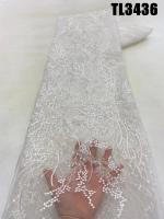 China Cheap tulle lace french net bridal wedding dress african lace fabric for party ladies dress tulle lace with sequins for sale