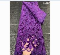 China Hot selling French Lace Fabric High Quality Embroidery Velvet Tulle Lace Fabric With Sequins for sale