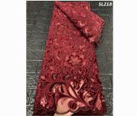 China Hot selling French Lace Fabric High Quality Embroidery Velvet Tulle Lace Fabric With Sequins for sale