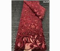 China Hot selling French Lace Fabric High Quality Embroidery Velvet Tulle Lace Fabric With Sequins for sale