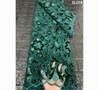 China Hot selling French Lace Fabric High Quality Embroidery Velvet Tulle Lace Fabric With Sequins for sale