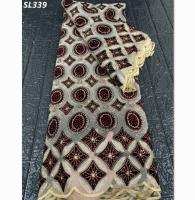 China Hot selling soft tulle lace with velvet laser cut fabric tulle lace with sequins velvet fabric for sale
