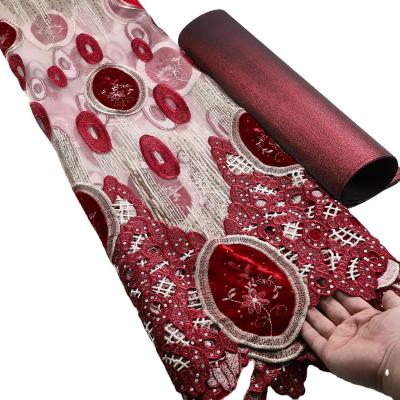 China High quality velvet mix tulle lace with velvet with stones heavy african lace fabrics for fabrics for sale