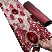 China High quality velvet mix tulle lace with velvet with stones heavy african lace fabrics for fabrics for sale