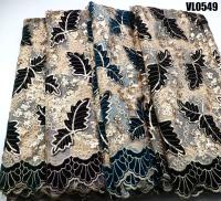 China Nigerian Lady Dress Supoo Popular Tulle Lace with Velvet Lace African Lace Fabric for sale
