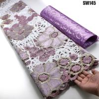 China Supoo High quality Nigerian Lace fabric flocking velvet lace african lace fabric for party/wedding for sale