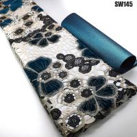 China Supoo High quality Nigerian Lace fabric flocking velvet lace african lace fabric for party/wedding for sale