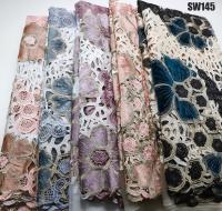 China Supoo High quality Nigerian Lace fabric flocking velvet lace african lace fabric for party/wedding for sale
