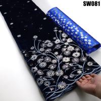 China Supoo Good quality velvet lace african lace fabric nigerian dress with sequins for wedding for sale