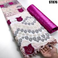 China Supoo Flocking Velvet Lace Mesh Fabric African Lace Fabric for Nigerian Wedding/Party for sale