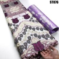 China Supoo Flocking Velvet Lace Mesh Fabric African Lace Fabric for Nigerian Wedding/Party for sale