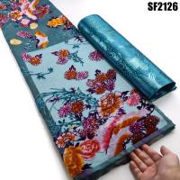 China Supoo Soft Silk Velvet Fabric Printed African Lace Fabric for Women Dress Mesh Fabric Type for sale