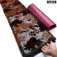 China Supoo wholesale price soft silk velvet fabric printed african lace fabric for women dress for sale
