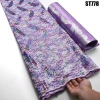 China Polyester African Lace Silk Velvet Embroidery Fabric Perfect for Wedding Bridal Dress for sale