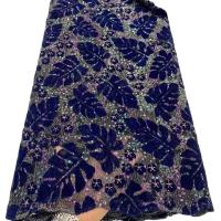 China Newest Supoo Velvet Lace Fabric with Sequins and Embroidery Water Soluble Embroidered for sale