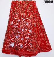 China Supoo High quality velvet lace with sequins nigerian dress Senegal/Ghana lace fabric for  wedding for sale