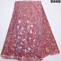 China Supoo High quality velvet lace with sequins nigerian dress Senegal/Ghana lace fabric for  wedding for sale