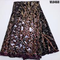 China Supoo High quality velvet lace with sequins nigerian dress Senegal/Ghana lace fabric for  wedding for sale