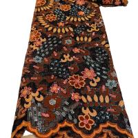 China For Wedding Party Dress Sew Embroidery Supoo Flocking Velvet Lace Nigerian Lace with Sequins African Lace Fabric Unique for sale