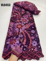 China Supoo Wholesale Price Velvet Lace Nigerian Lace Embroidery with Sequins Unique Mesh Fabric 100% Polyester Water Soluble for sale