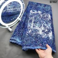China Supoo High quality flocking velvet lace Nigerian lace embroidery african lace fabric for party for sale