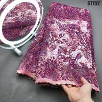 China Supoo High quality flocking velvet lace Nigerian lace embroidery african lace fabric for party for sale