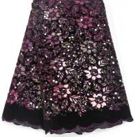 China Supoo popular flocking velvet lace Senegal lace african lace fabric for party for sale