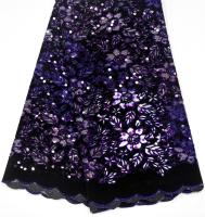 China Supoo popular flocking velvet lace Senegal lace african lace fabric for party for sale