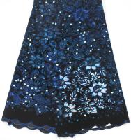 China Supoo popular flocking velvet lace Senegal lace african lace fabric for party for sale