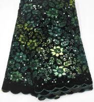 China Supoo popular flocking velvet lace Senegal lace african lace fabric for party for sale