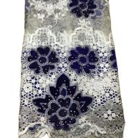 China Supoo 2022 Luxurious  velvet lace with stones african lace fabric embroidery Evening dress for sale