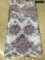 China Supoo 2022 Luxurious  velvet lace with stones african lace fabric embroidery Evening dress for sale