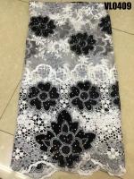China Supoo 2022 Luxurious  velvet lace with stones african lace fabric embroidery Evening dress for sale