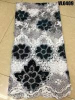 China Supoo 2022 Luxurious  velvet lace with stones african lace fabric embroidery Evening dress for sale