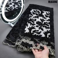 China Water Soluble Supoo Tulle Lace with Velvet African Lace/Senegal Fabric Wedding Dress for sale