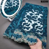 China Water Soluble Supoo Tulle Lace with Velvet African Lace/Senegal Fabric Wedding Dress for sale