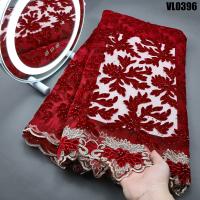 China Other Decoration Supoo Tulle Lace with Velvet African Lace/Senegal Fabric Wedding Dress for sale