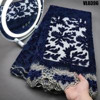 China Other Decoration Supoo Tulle Lace with Velvet African Lace/Senegal Fabric Wedding Dress for sale