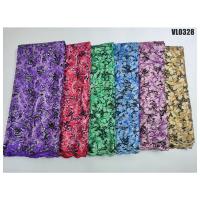 China Pretty flocking velvet lace wedding african lace fabric bridal dress Dubai lady fabric for party Austria clothing for sale
