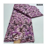 China Pretty flocking velvet lace wedding african lace fabric bridal dress Dubai lady fabric for party Austria clothing for sale