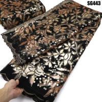China Silk Velvet Fabric African Lace Fabric Unique Flocking Velvet Lace for Party Decoration for sale