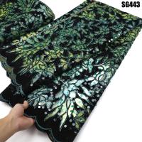 China Silk Velvet Fabric African Lace Fabric Unique Flocking Velvet Lace for Party Decoration for sale