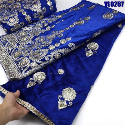 China 2021 fancy  designs high quality velvet lace fabrics with sequins for wedding party for sale