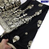 China 2021 fancy  designs high quality velvet lace fabrics with sequins for wedding party for sale