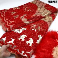 China 2021 the newestv designs high quality velvet lace fabrics with sequins for wedding party for sale