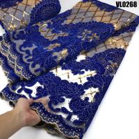 China 2021 the newestv designs high quality velvet lace fabrics with sequins for wedding party for sale
