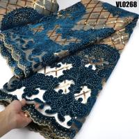 China 2021 the newestv designs high quality velvet lace fabrics with sequins for wedding party for sale