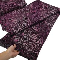 China Sequins Decoration Wedding/Party Dress Nice Flocking Velvet Lace African Lace Fabric for sale