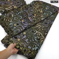 China Sequins Decoration Wedding/Party Dress Nice Flocking Velvet Lace African Lace Fabric for sale