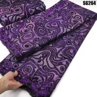 China Sequins Decoration Wedding/Party Dress Nice Flocking Velvet Lace African Lace Fabric for sale